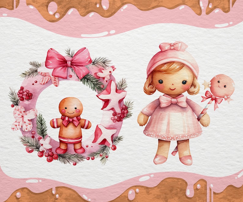 Christmas Watercolor Gingerbread Girl, Gingerbread Girl Clipart ...