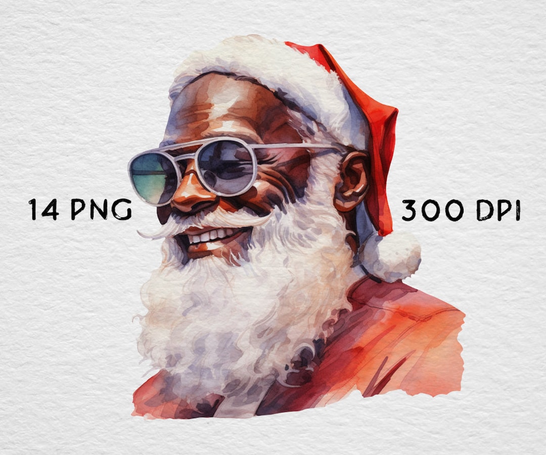Black Santa Clipart, Black Santa Claus, Christmas Clipart, Afro Santa ...
