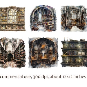 Vintage Library Clipart, Old Vintage Library, Watercolor Book Clipart ...