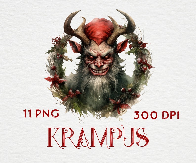 11 Faces of Krampus, Transparent PNG Clipart, Christmas Krampus Clipart ...