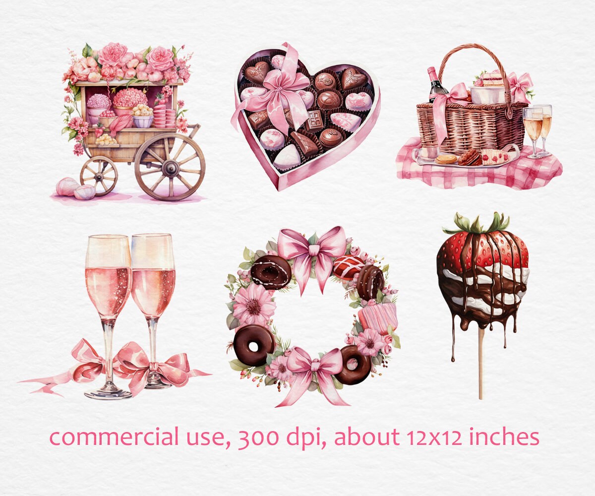 Watercolor Valentines Clipart, 23 PNG Valentines Day Clipart ...
