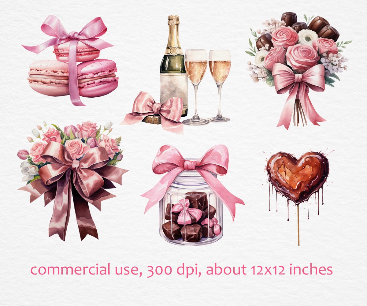 Watercolor Valentines Clipart, 23 PNG Valentines Day Clipart ...