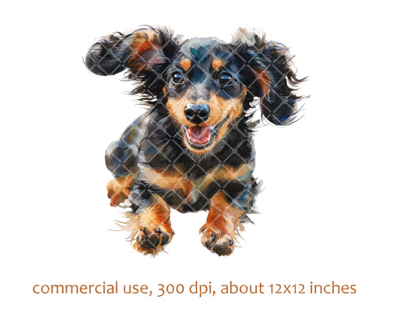 10 Watercolor Dachshund Clipart, Printable Dogs and Puppies Watercolor ...