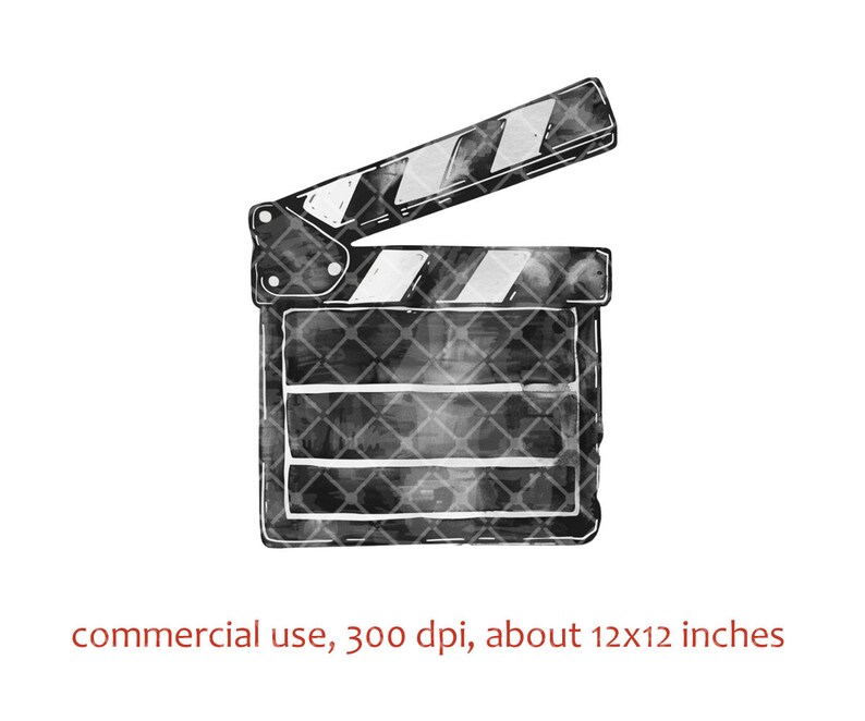 10 Watercolor Movie Night Bundle Clipart, Cinema Illustrations, Movie ...