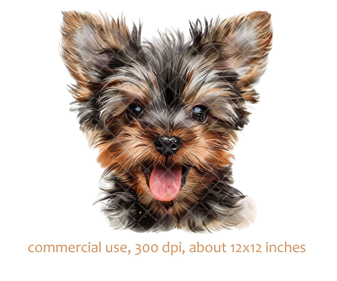 Yorkshire Terrier PNG Bundle, Watercolor Yorkshire PNG Images for Sublimation Crafting Digital ...