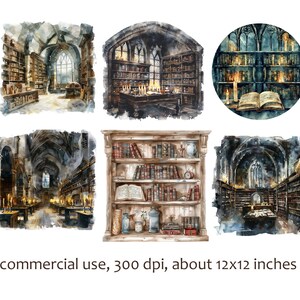 Vintage Library Clipart, Old Vintage Library, Watercolor Book Clipart ...