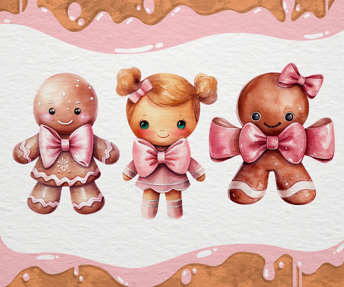 Christmas Watercolor Gingerbread Girl, Gingerbread Girl Clipart ...