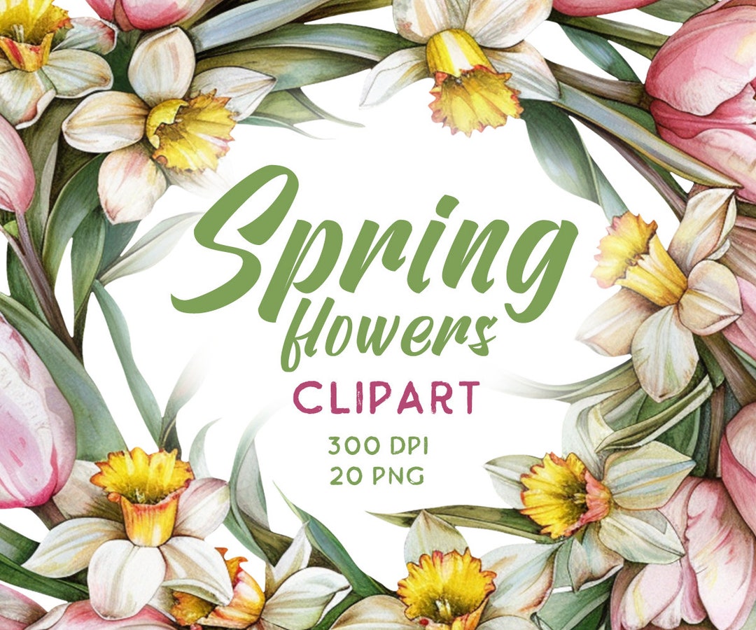 Watercolor Spring Gardens Clipart, Spring Garden Illustrations, Painted ...