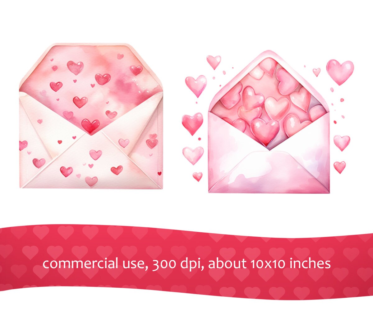 Watercolor Vintage Envelopes Clipart Old Letters With - Etsy