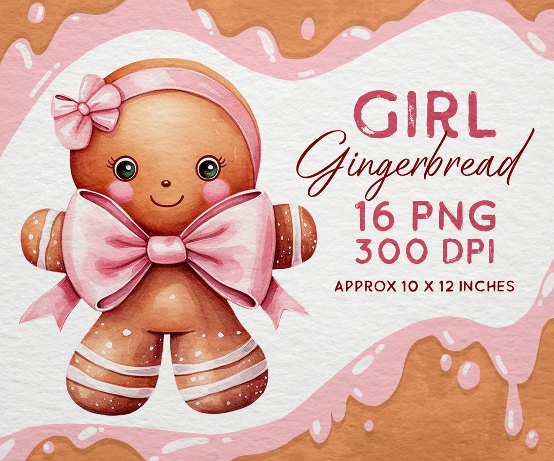 Christmas Watercolor Gingerbread Girl, Gingerbread Girl Clipart ...