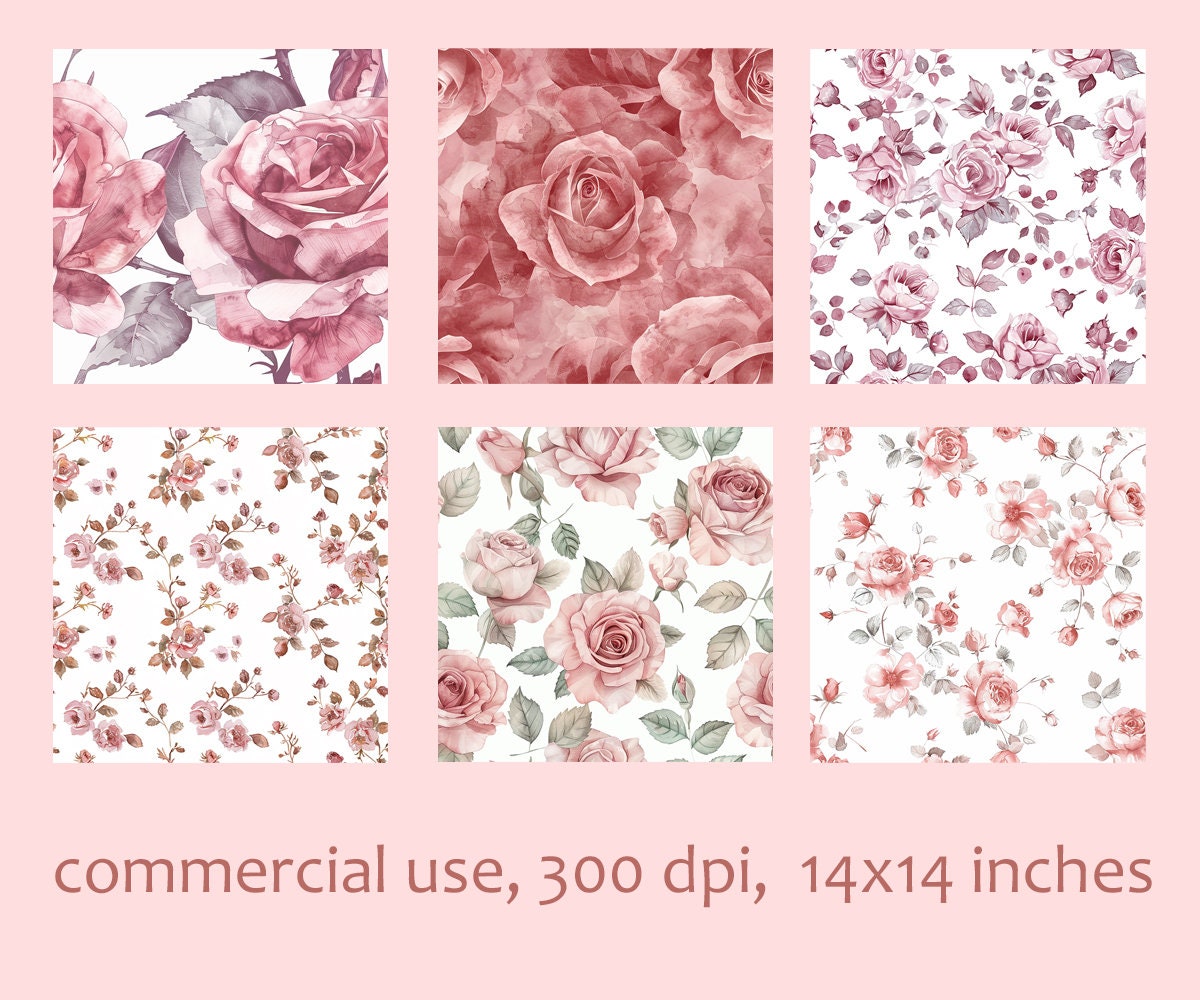 Dusty Pink Rose Pattern, Pink Flowers Pattern, Seamless Flowers Pattern, Pink Seamless Pattern ...