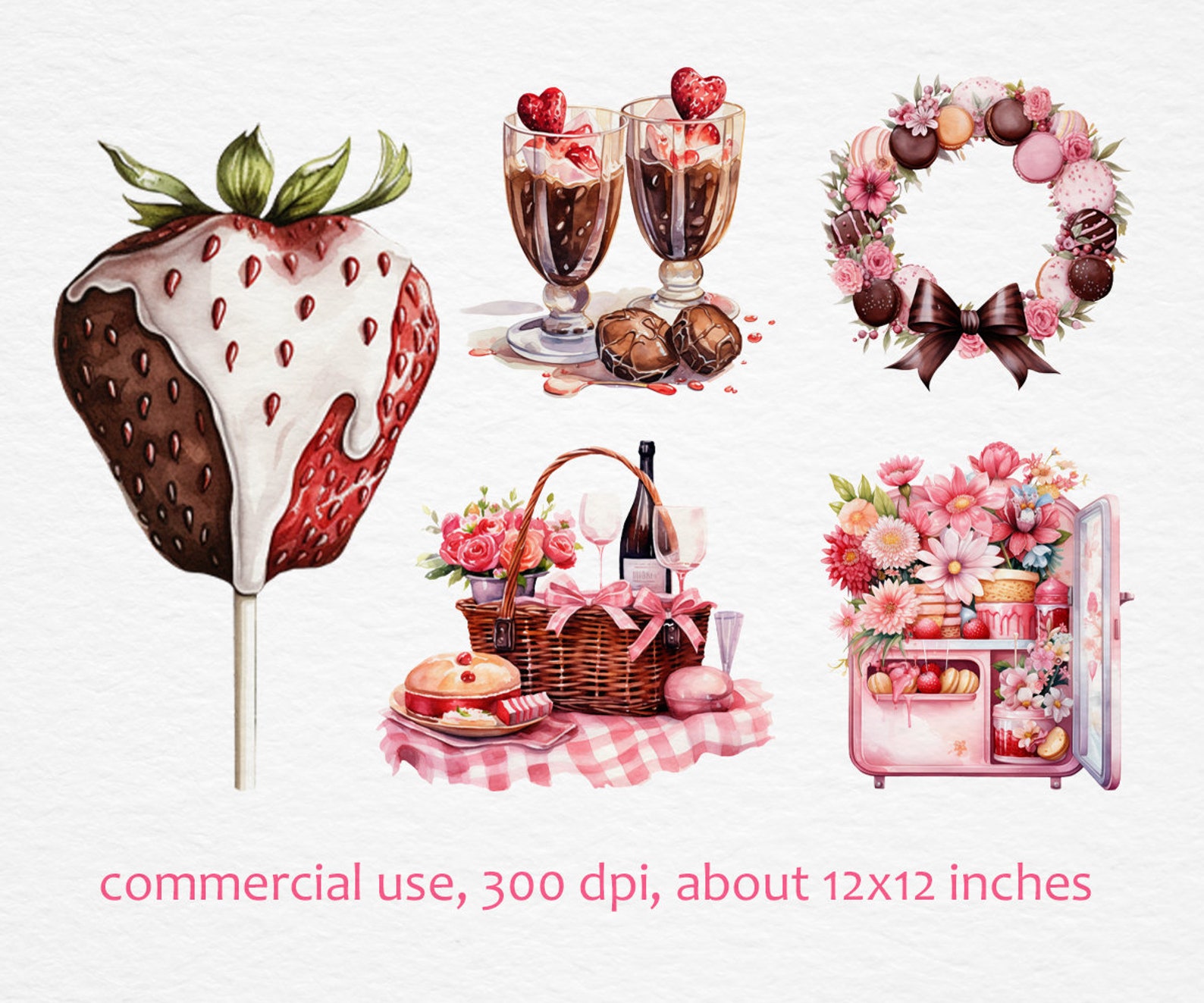 Watercolor Valentines Clipart, 23 PNG Valentines Day Clipart ...