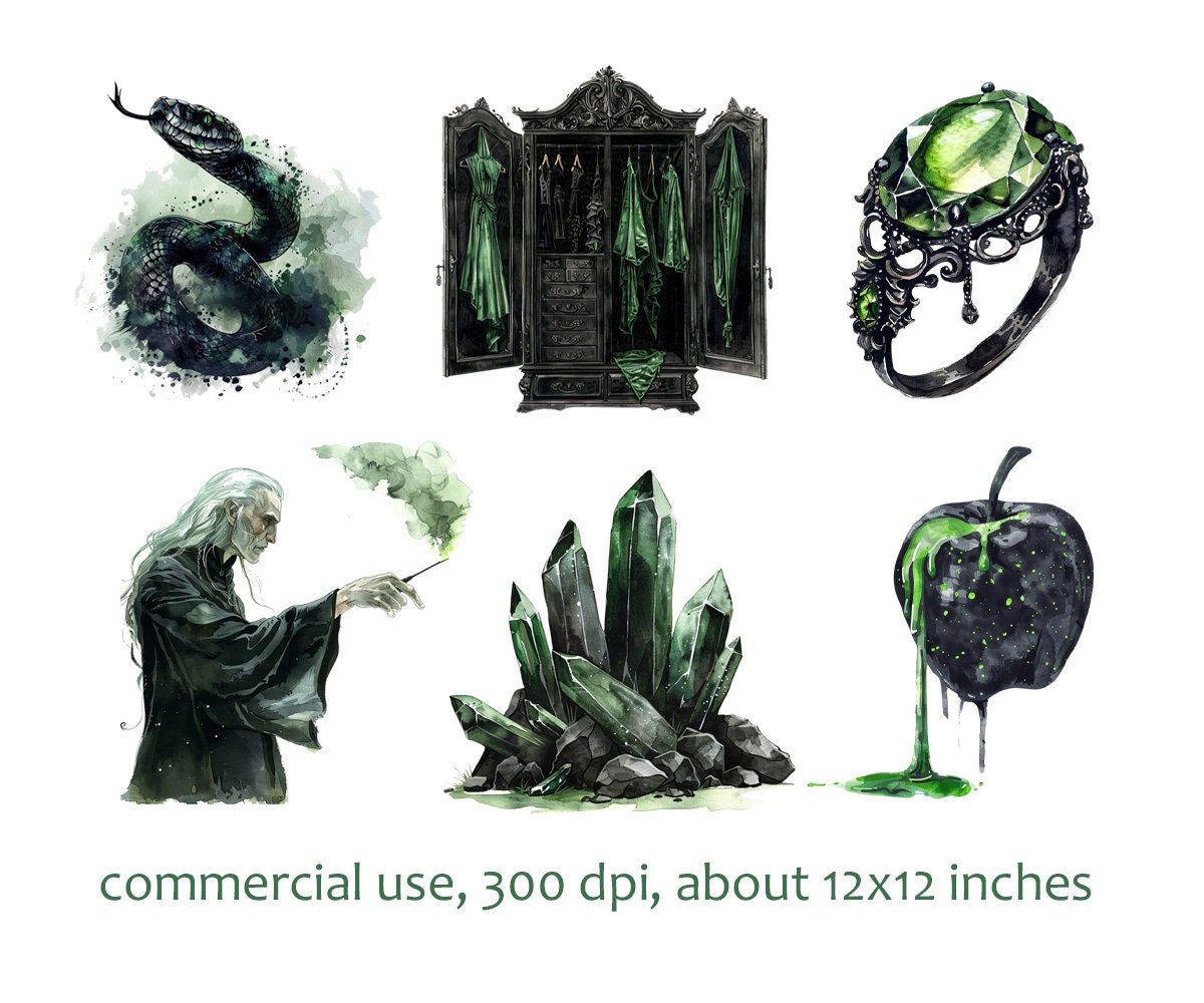 Wizard School Clipart, Magic School Green Color Set, Magic School ...