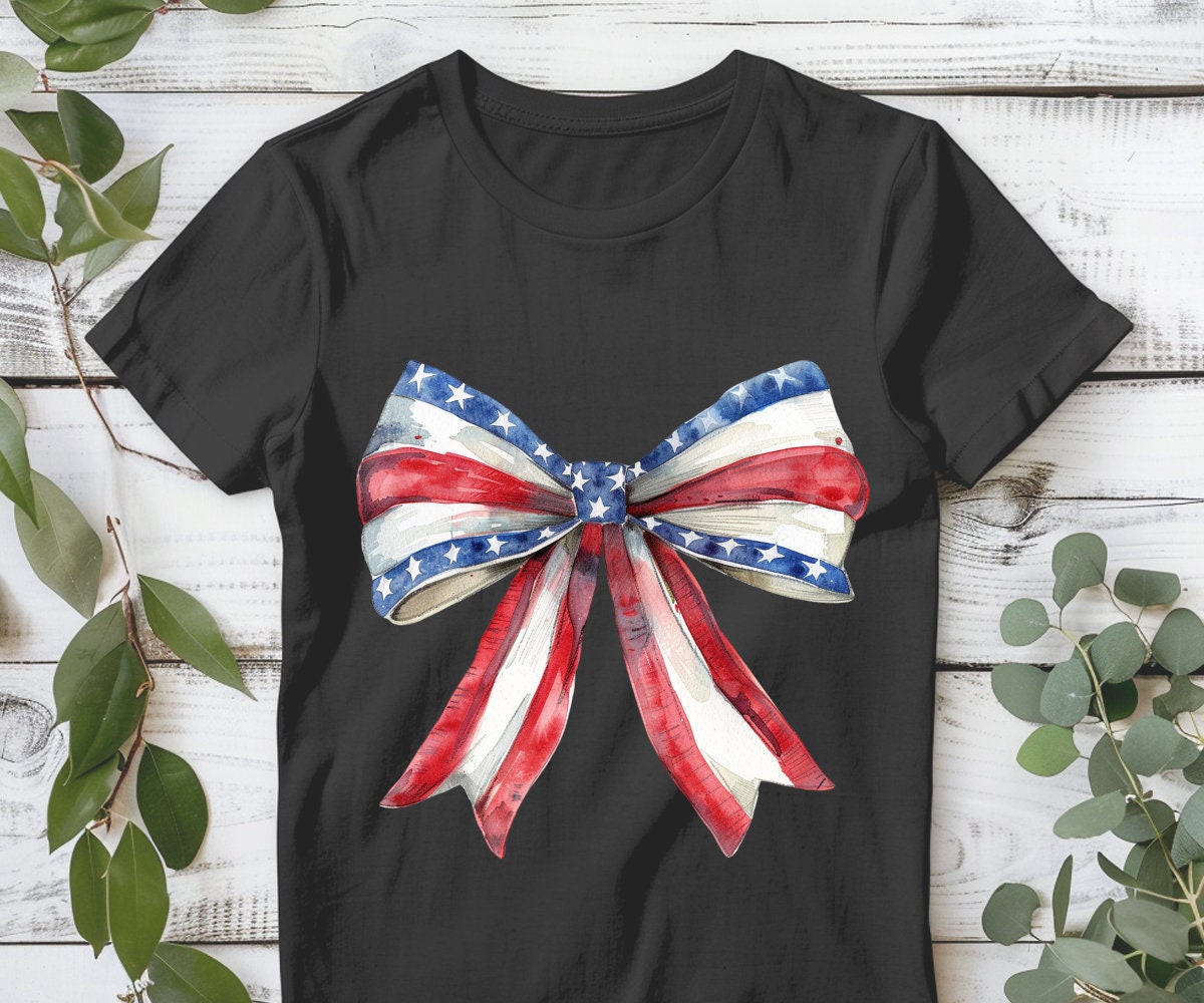 Patriotic American Bow PNG 4th of July Yoke Sublimation Freedom Flag ...