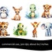 Baby Animals Watercolor Clipart Digital Animals Png Animals - Etsy