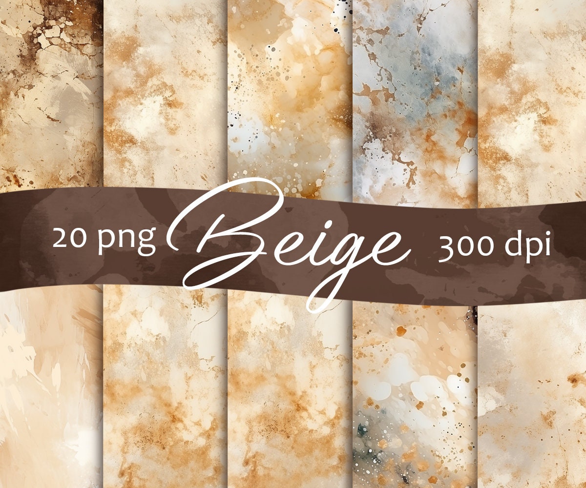 Beige Digital Paper Beige Watercolor Digital Paper Pack Brown ...