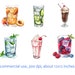 Summer Drinks Watercolor Clipart Set Perfect for Cocktails, Lemonade ...