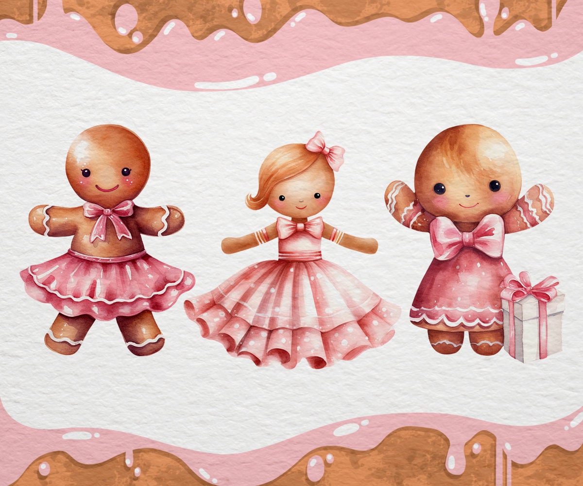 Christmas Watercolor Gingerbread Girl, Gingerbread Girl Clipart ...