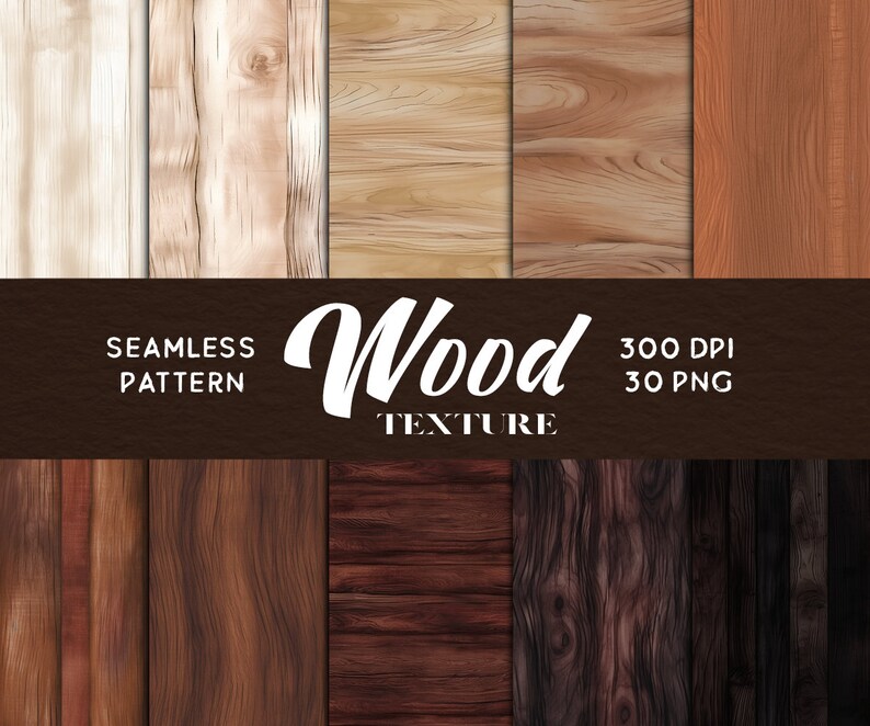 Wood Textures - Seamless Light and Dark Natural Wood Digital Paper ...