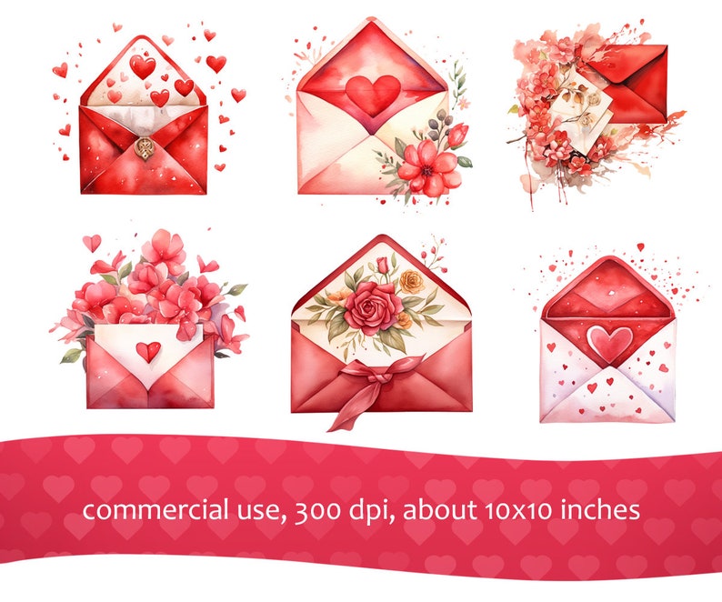 Watercolor Vintage Envelopes Clipart Old Letters With Flowers ...