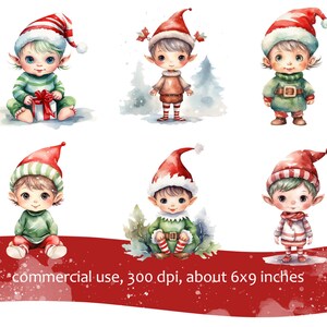 Watercolor Christmas Cute Elves Clipart, Elves Clipart, Cute Elves ...