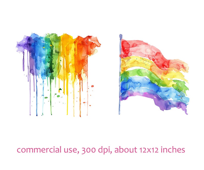 LGBTQ Clipart, Rainbow LGBT Flag Clipart, Inclusive, Pride Party, Pride ...