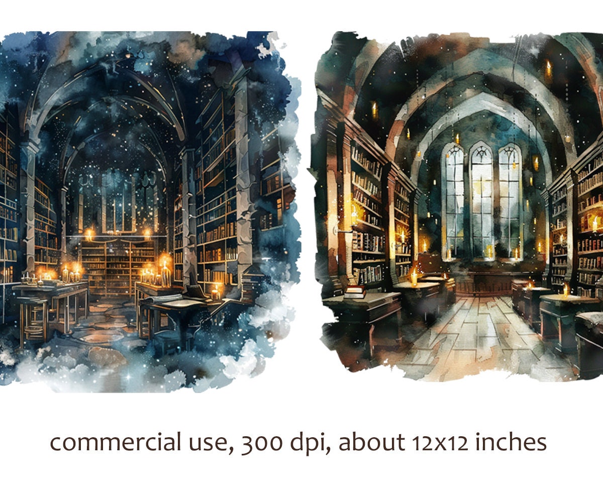 Vintage Library Clipart, Old Vintage Library, Watercolor Book Clipart ...