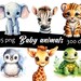 Baby Animals Watercolor Clipart, Digital Animals, Png Animals Clipart ...