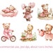 Watercolor Teddy Bear Clipart Bundle: Baby Shower Graphics (PNG) - Etsy