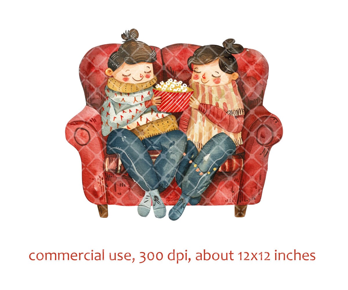 10 Watercolor Movie Night Bundle Clipart, Cinema Illustrations, Movie ...