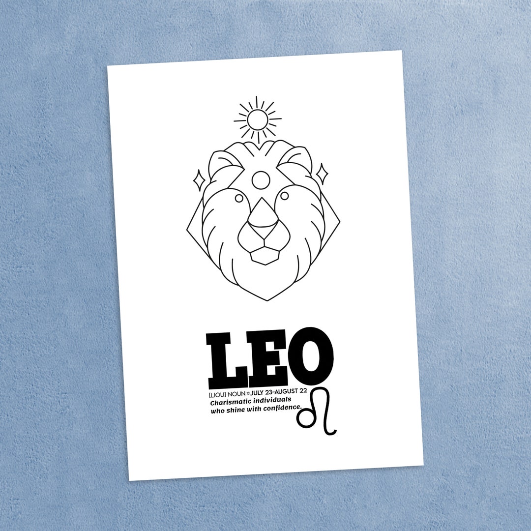 Leo Birthday Card Zodiac Birthday Card Astrology Horoscope Star Sign ...