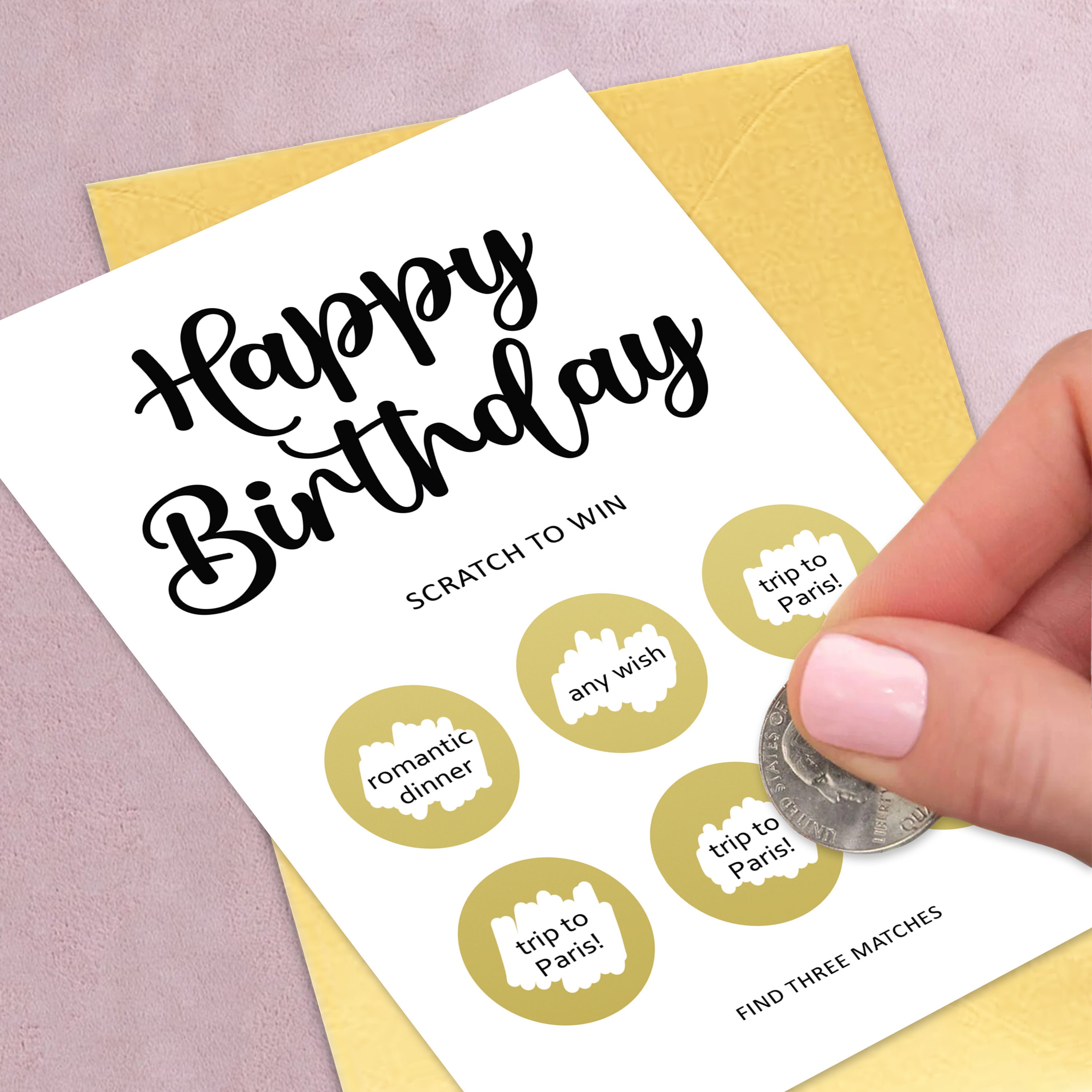 Birthday Scratch Card, Surprise Reveal Card, Personalized Birthday Card ...