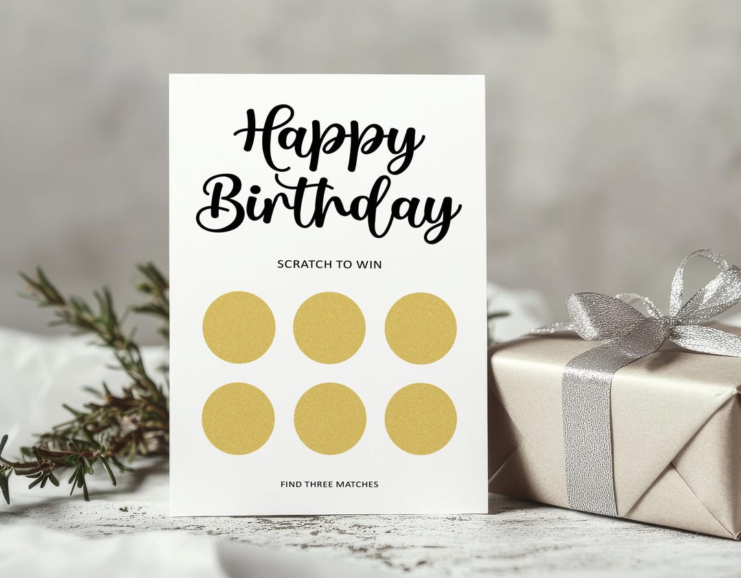 Birthday Scratch Card Surprise Reveal Card Gift Certificate Surprise ...