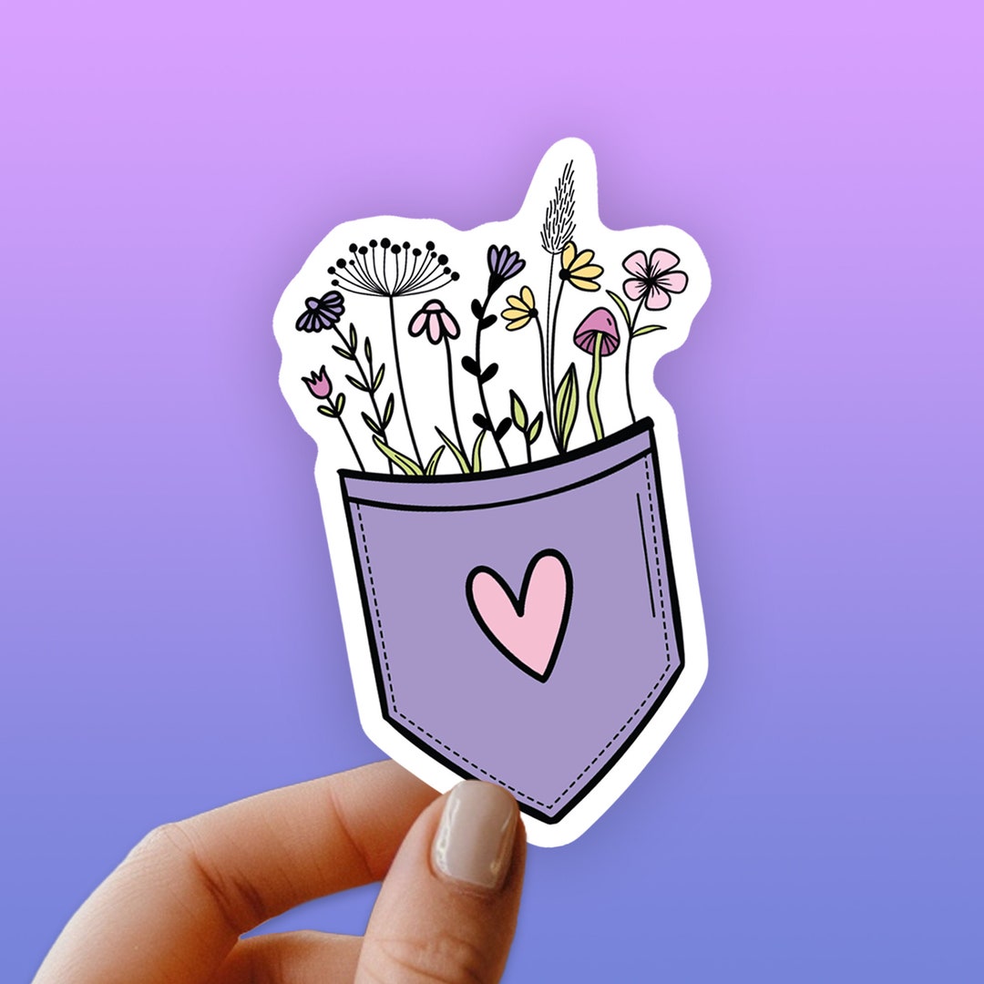 Cute Aesthetic Laptop Sticker Positivity Wildflowers Sticker Die Cut ...