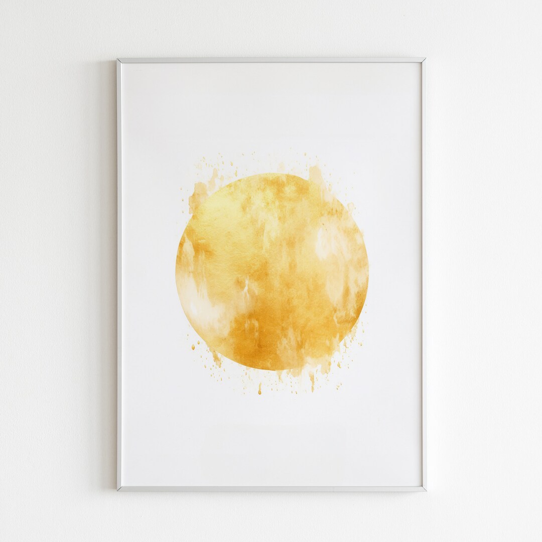 Printable Abstract Wall Art, Gold White Digital Poster, Wall Decor ...