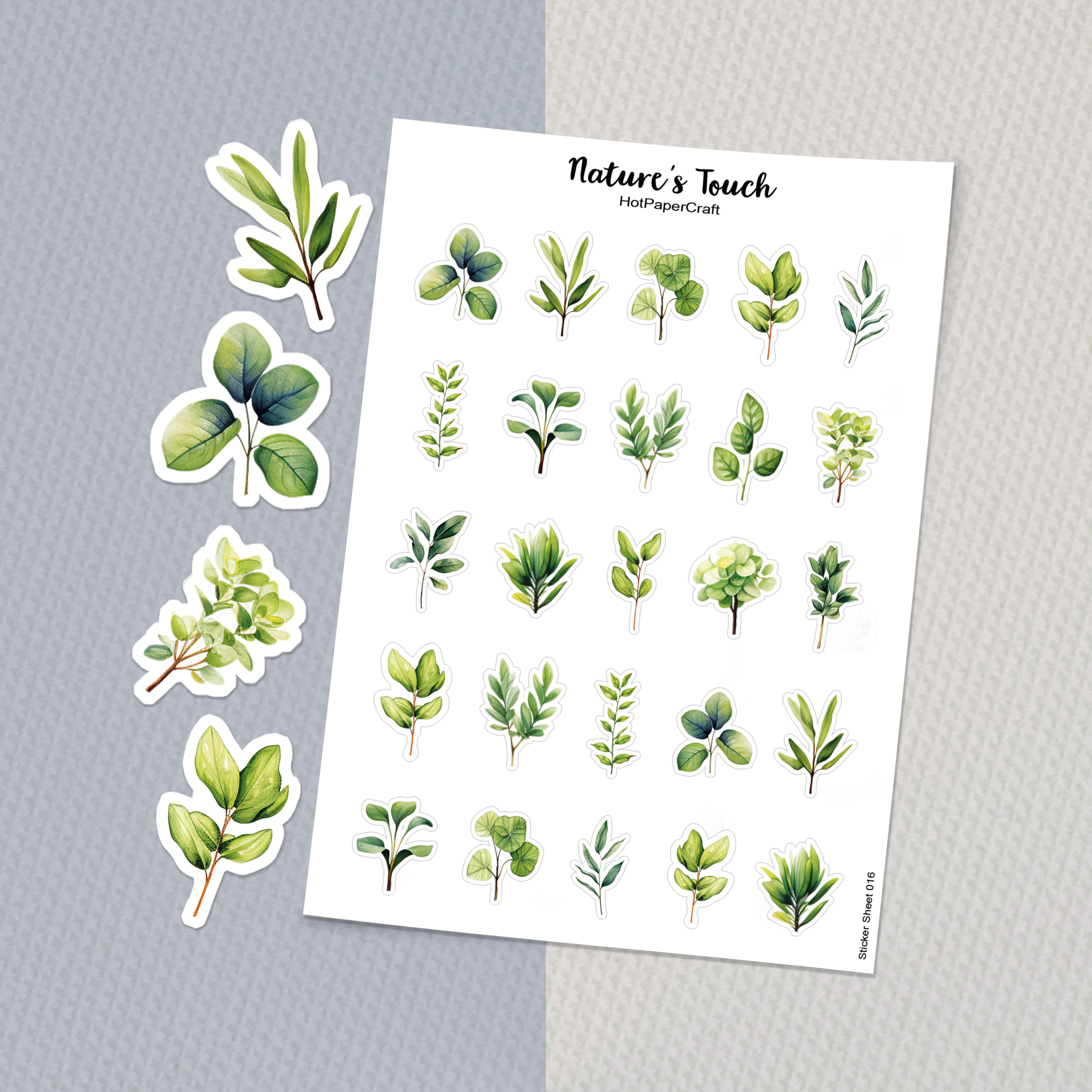 Sticker Sheet nature's Touch Leaves Stickers Green Plants Stickers ...