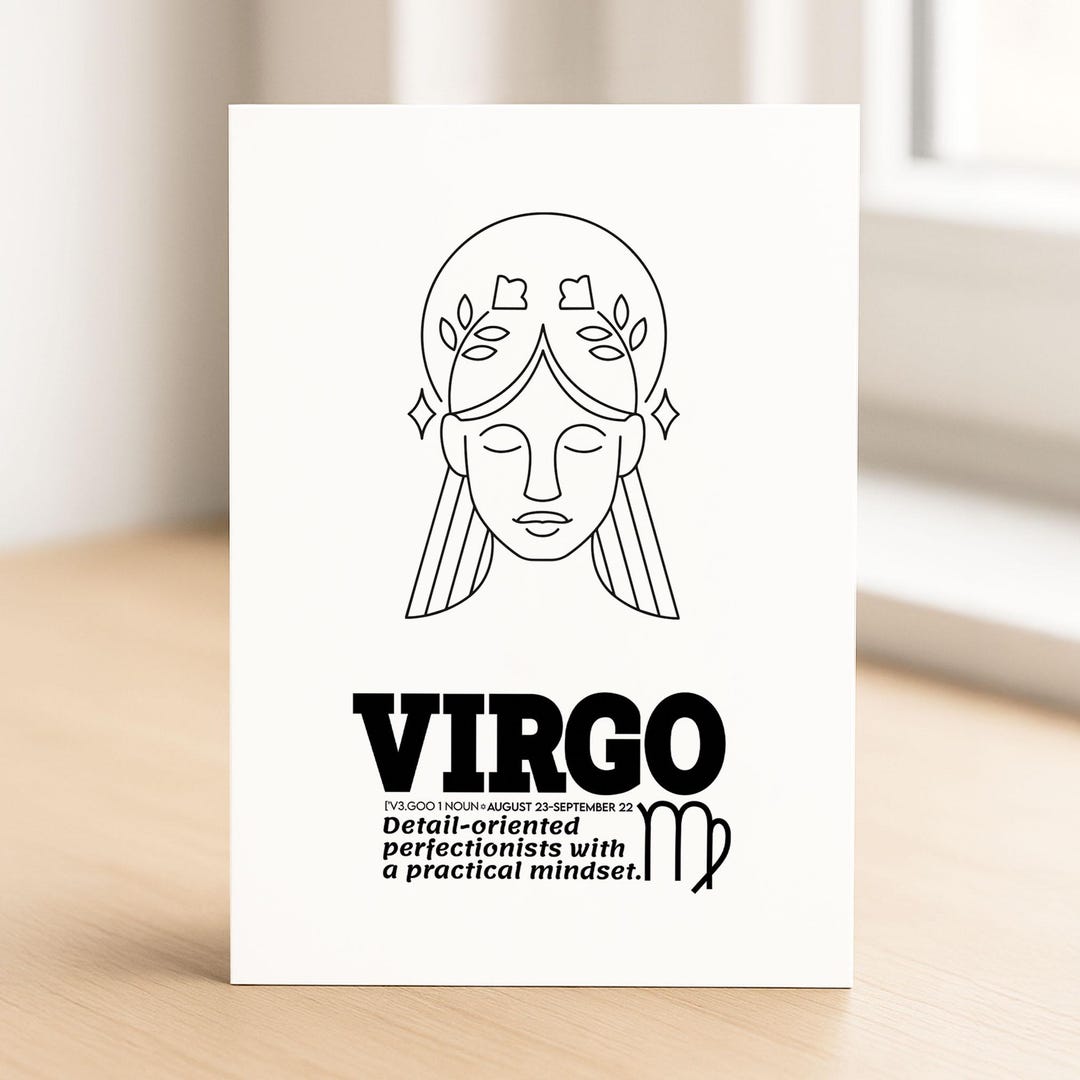 Star Sign Virgo Card • Zodiac Birthday Card • Horoscope • Star Sign ...