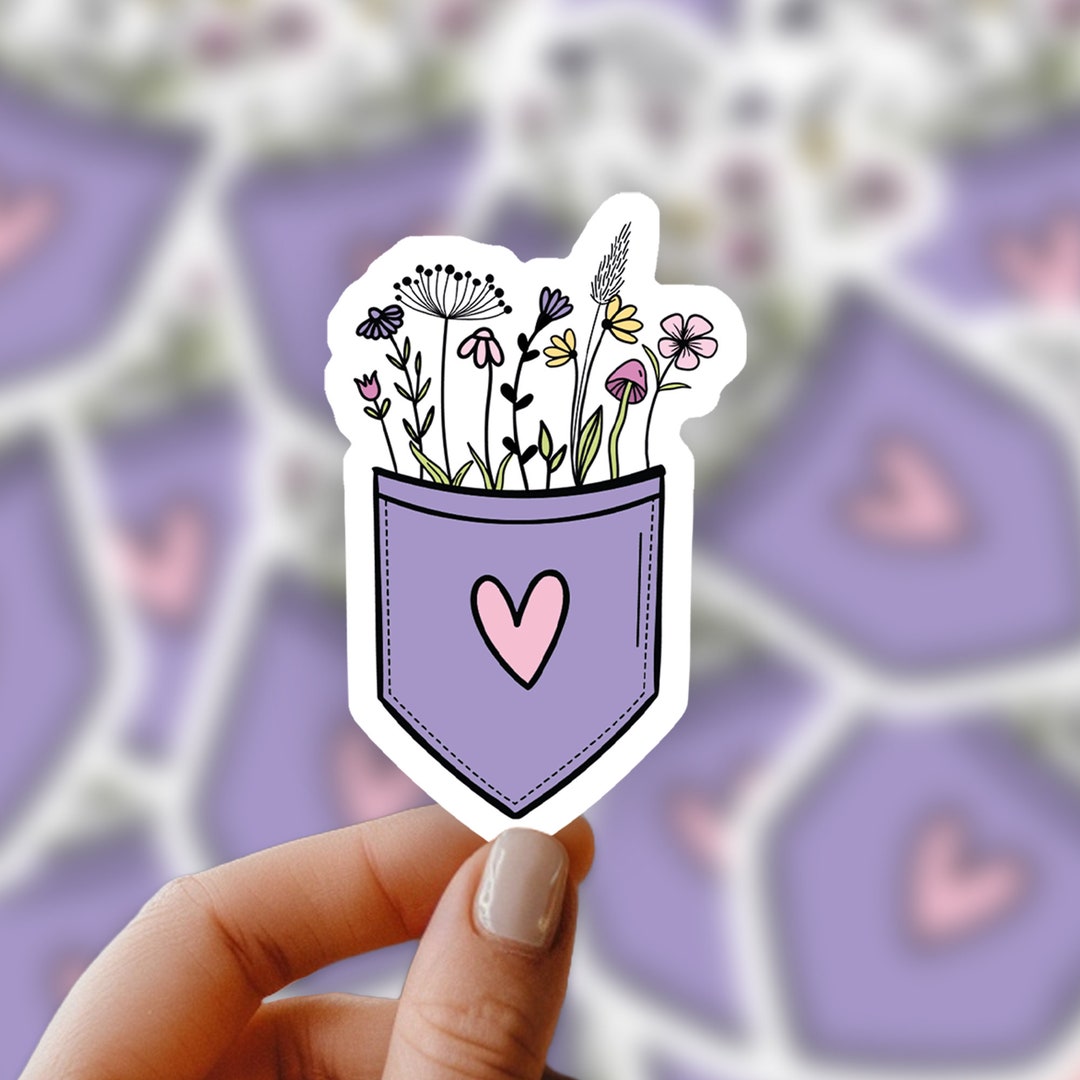 Cute Aesthetic Laptop Sticker Positivity Wildflowers Sticker, Die Cut ...