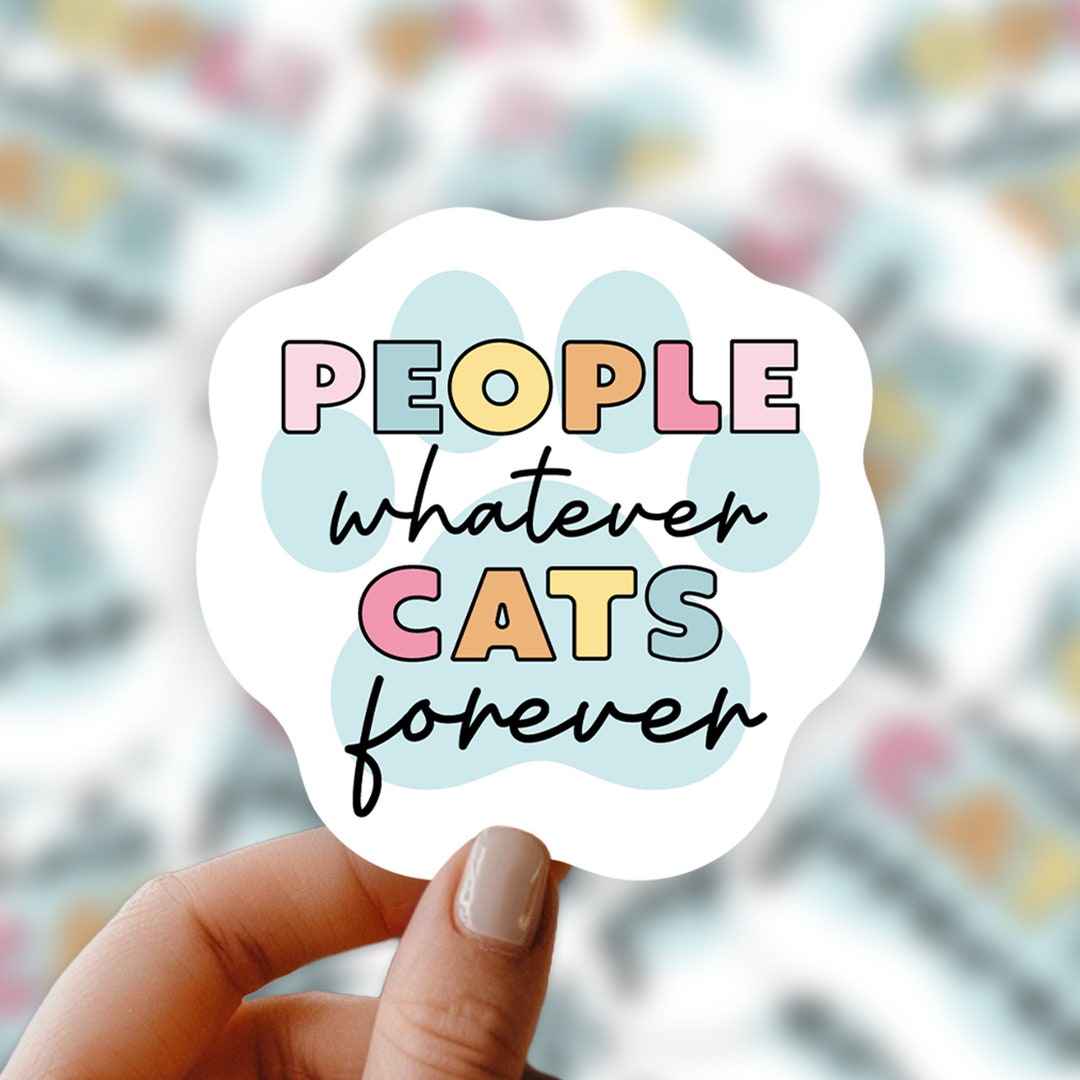 Cute Aesthetic Laptop Sticker Positivity Cat Sticker, Die Cut Sticker ...