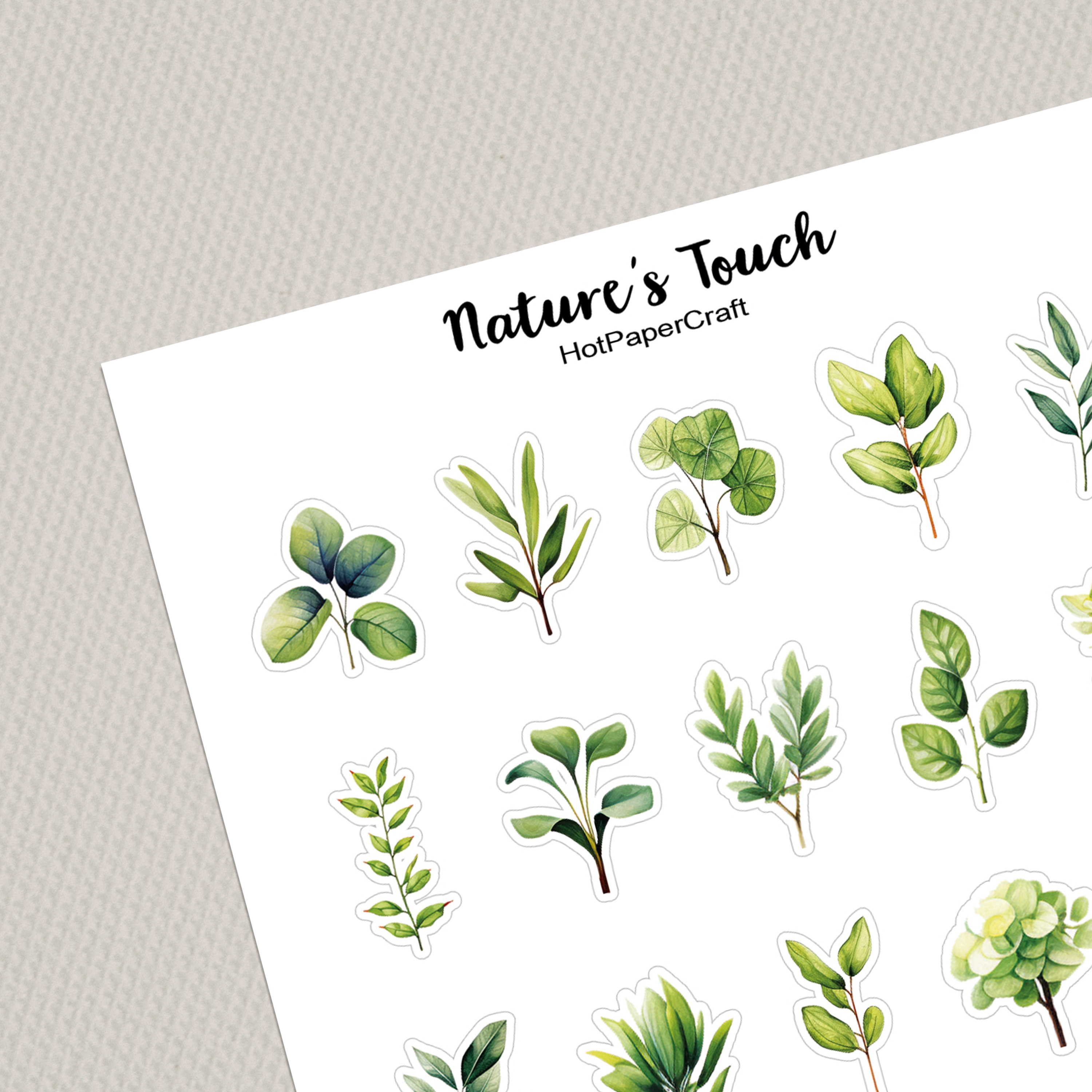 Sticker Sheet nature's Touch Leaves Stickers Green Plants Stickers ...