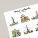 Sticker Sheet world Landmarks Landmarks Stickers Travel Tourism Journal ...
