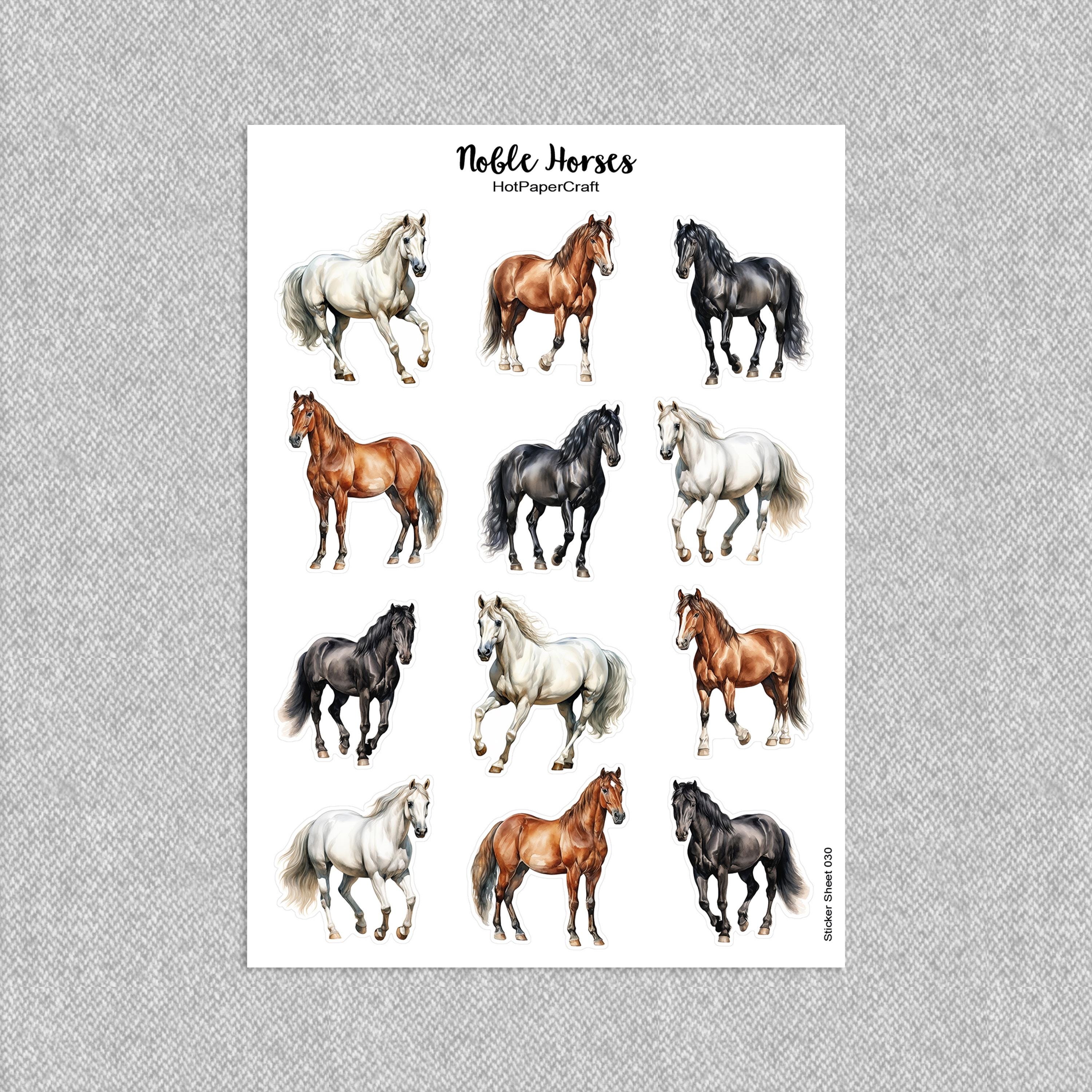 Sticker Sheet “noble Horses” • Horses Stickers • Horse Decal • Journal ...