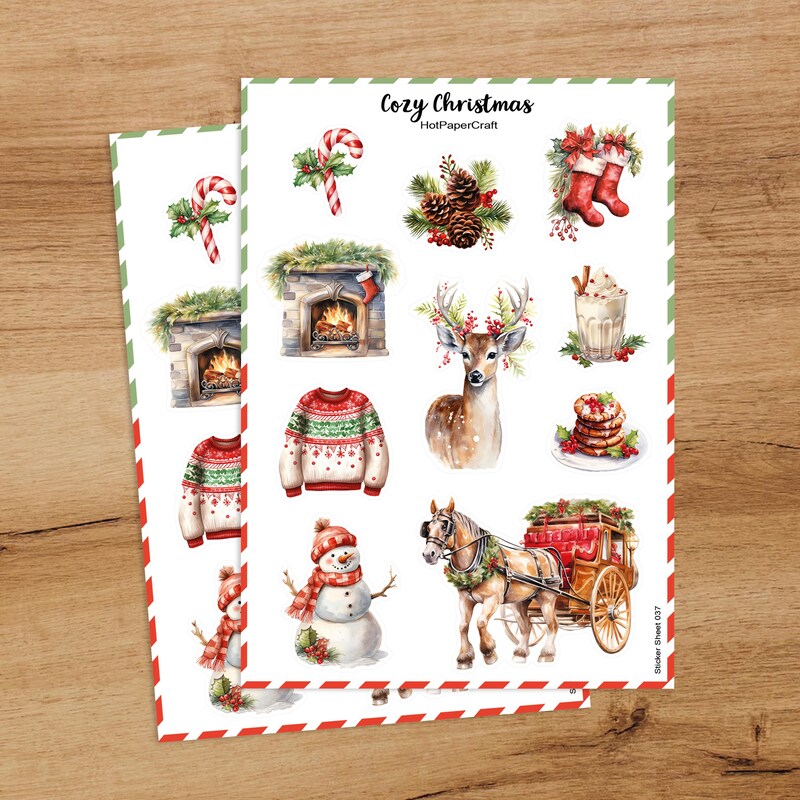 Christmas Stickers Sheet - Etsy