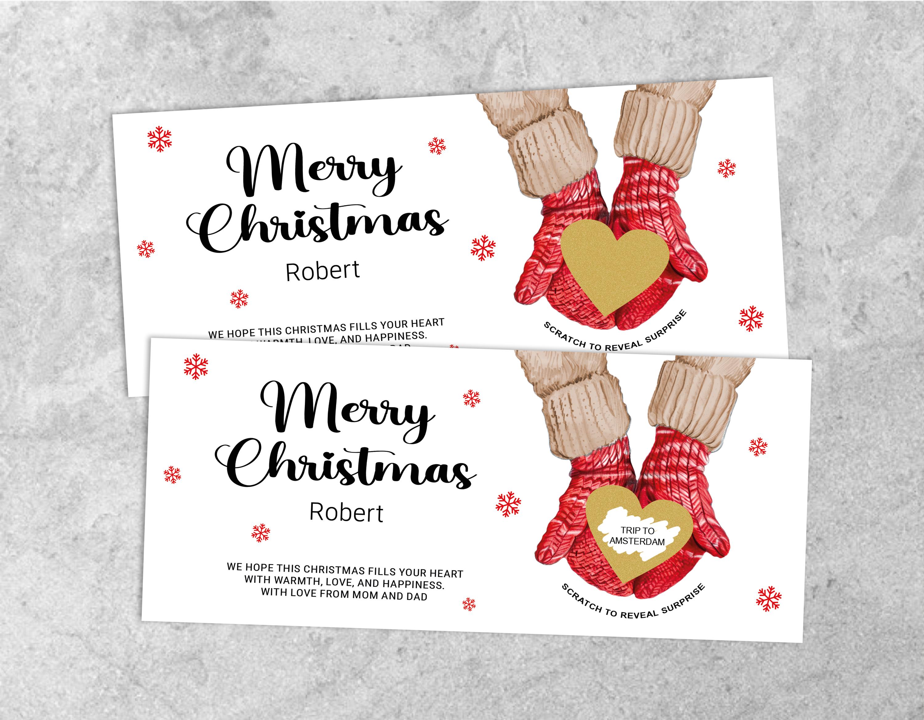 Christmas Scratch Card Surprise Reveal Card Gift Voucher Surprise ...