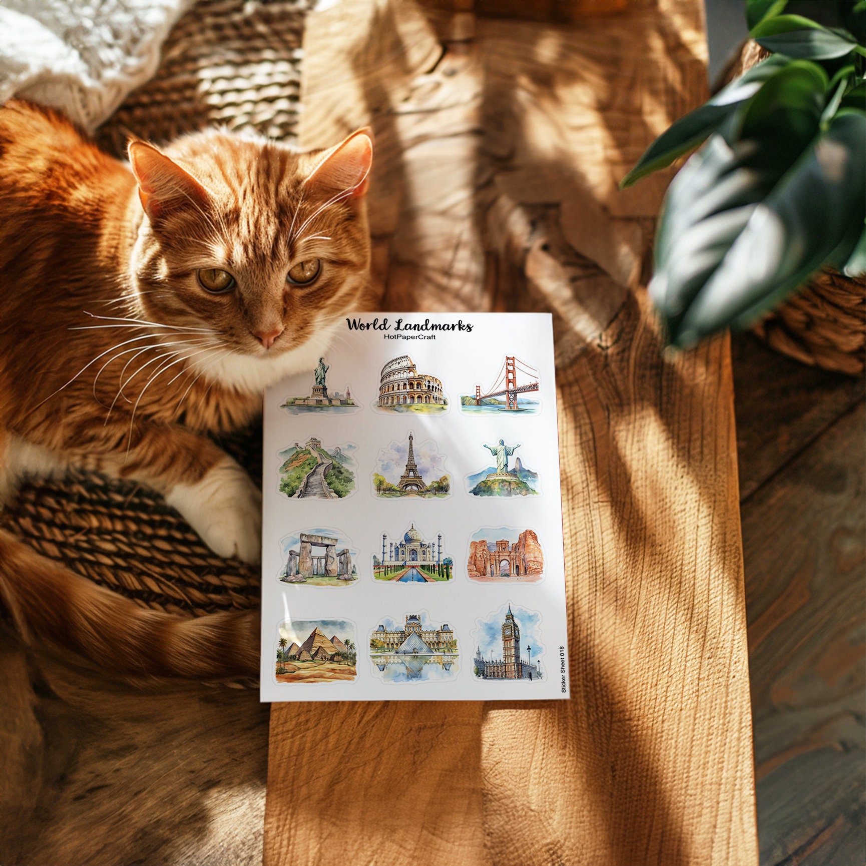 Sticker Sheet world Landmarks Landmarks Stickers Travel Tourism Journal ...