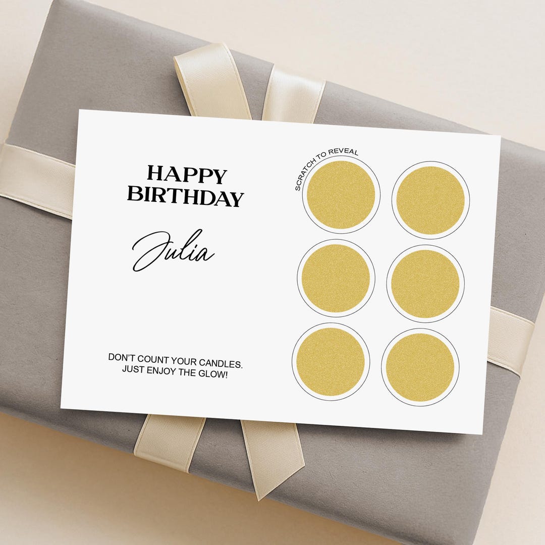 Birthday Scratch to Reveal Card • Surprise Card • Gift Certificate ...