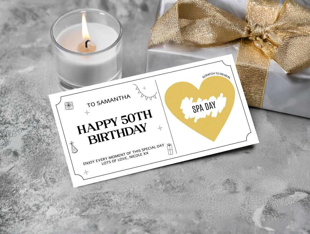 Personalised Birthday Scratch Card Scratch to Reveal Gift Voucher ...