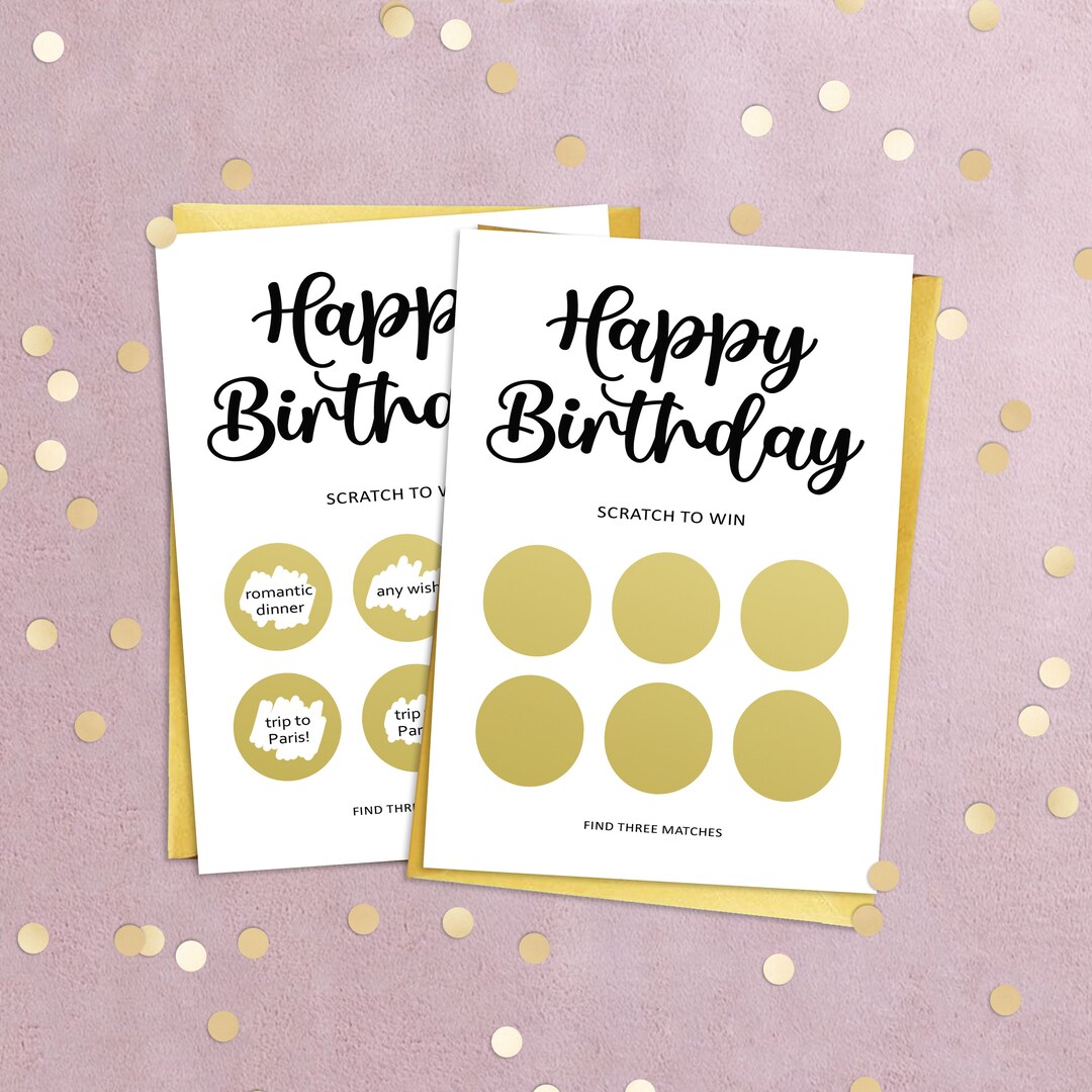 Birthday Scratch Card, Surprise Reveal Card, Personalized Birthday Card ...