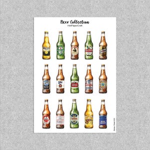 Sticker Sheet “beer Collection” Beer Stickers, Alcohol Stickers, Bujo ...