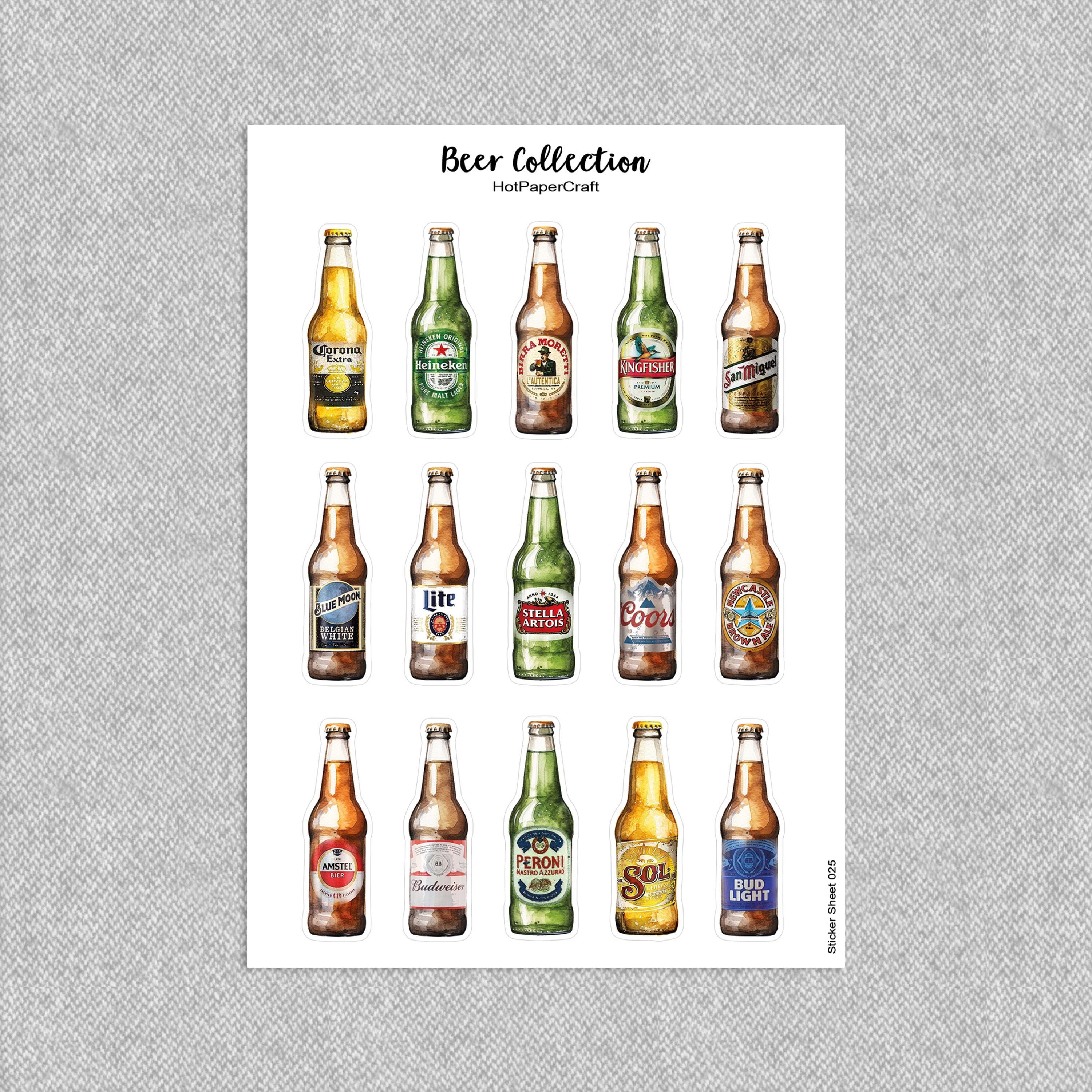 Sticker Sheet “beer Collection” Beer Stickers, Alcohol Stickers, Bujo ...